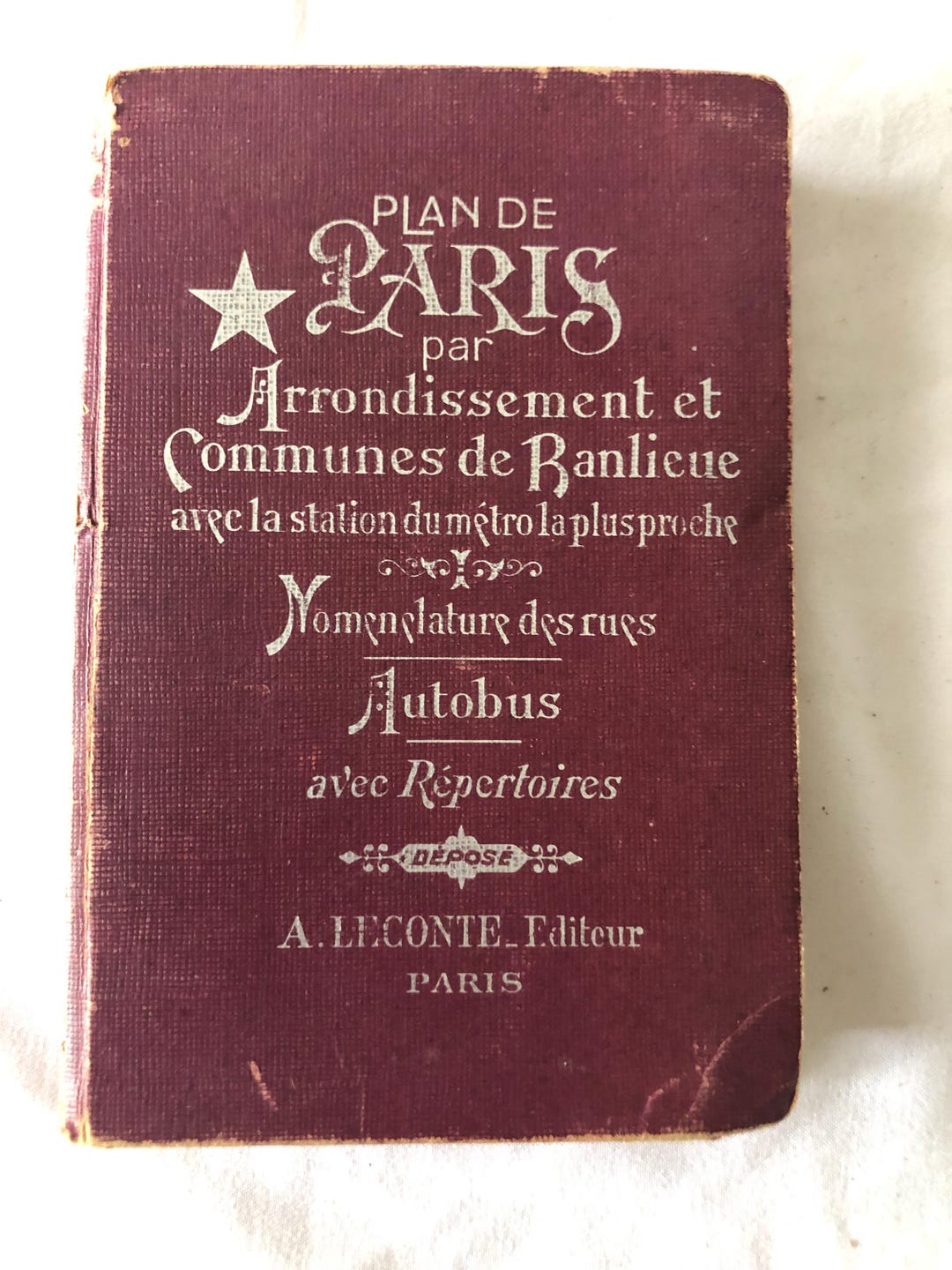Vintage French Street Plan & Maps of Paris by Arrondissements Guide ...