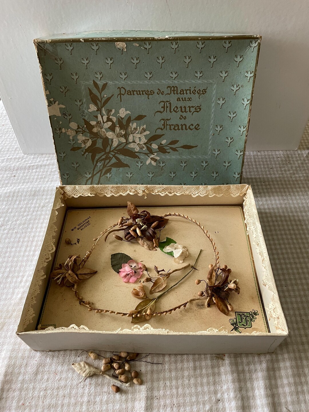 Antique French Parures De Mariée Wax Bud Wedding Headdress Crown ...