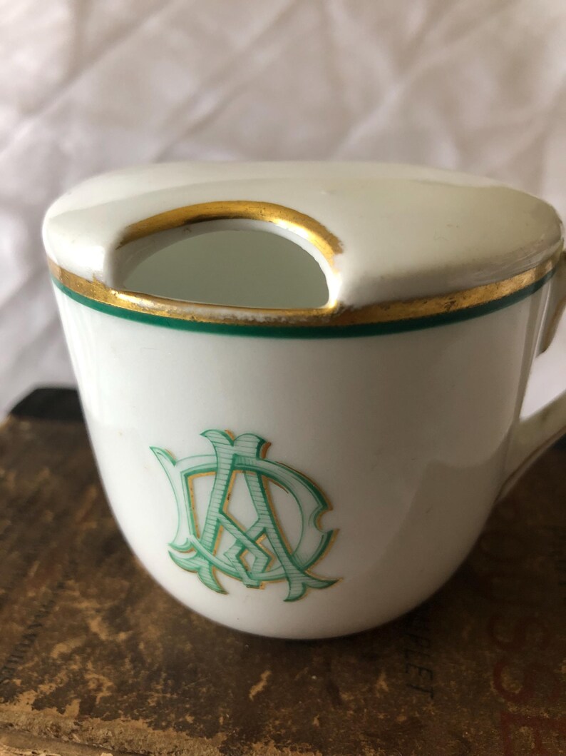 Antique French Porcelain Mustache Moustache Cup Monogram AD/DA C1920s ...