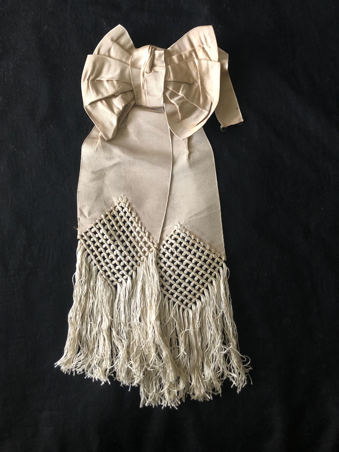 Antique French 19thc Cream Silk First Holy Communion Brassard Arm Band ...