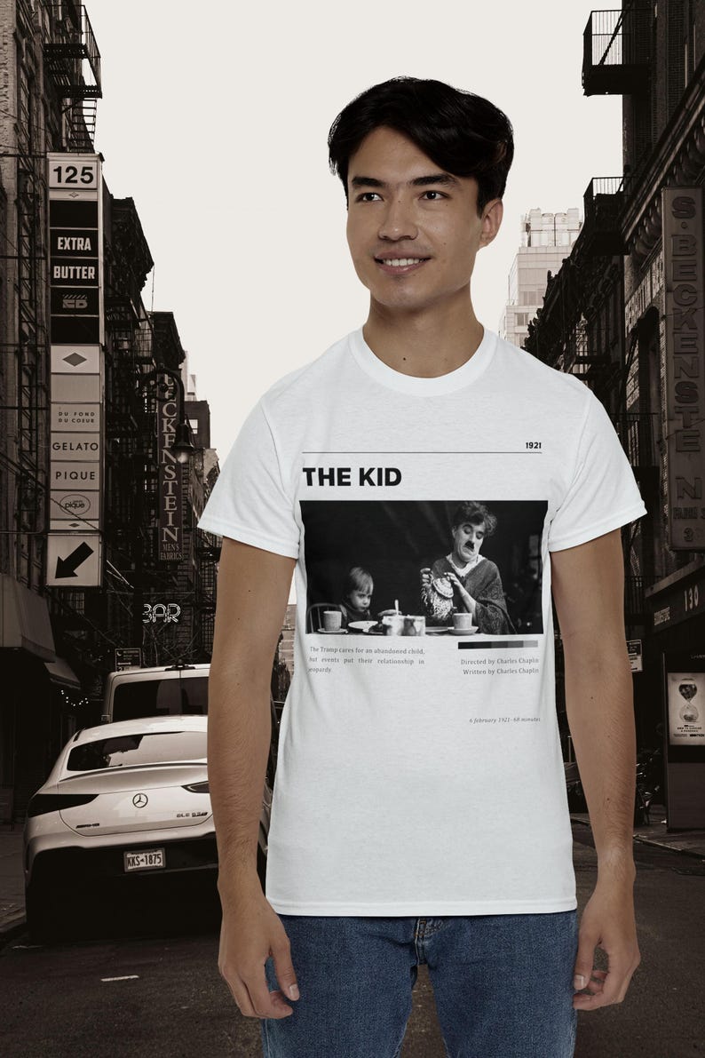The Kid T-shirt 1921 - Charlie Chaplin Minimalist Retro Tee - Silent ...