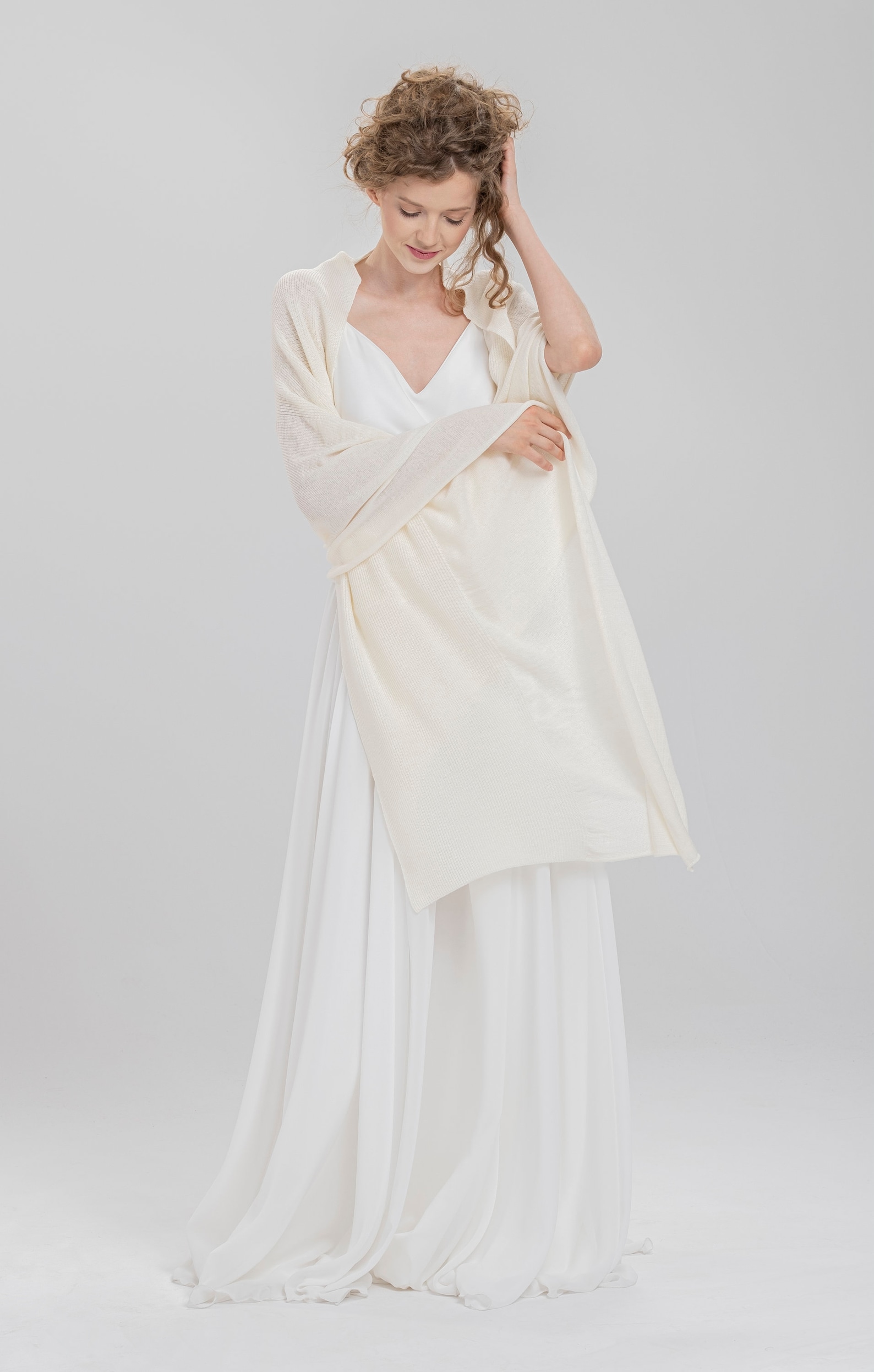 Bridal Shawl Merino Cape Bride's Cover-up for Wedding Day Natural Fiber ...