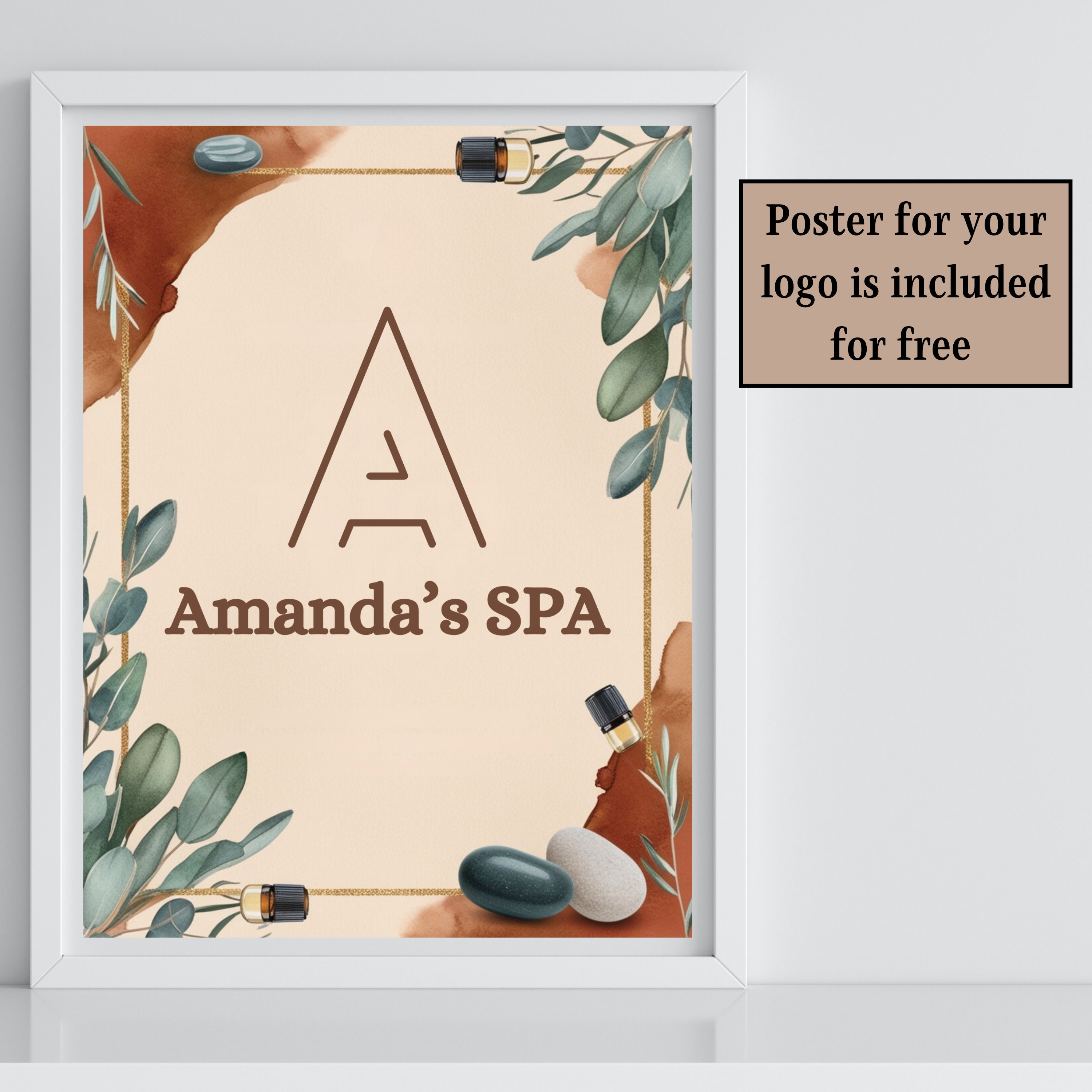 Editable Spa Price List and Business Card for Spa Owners Canva Template ...