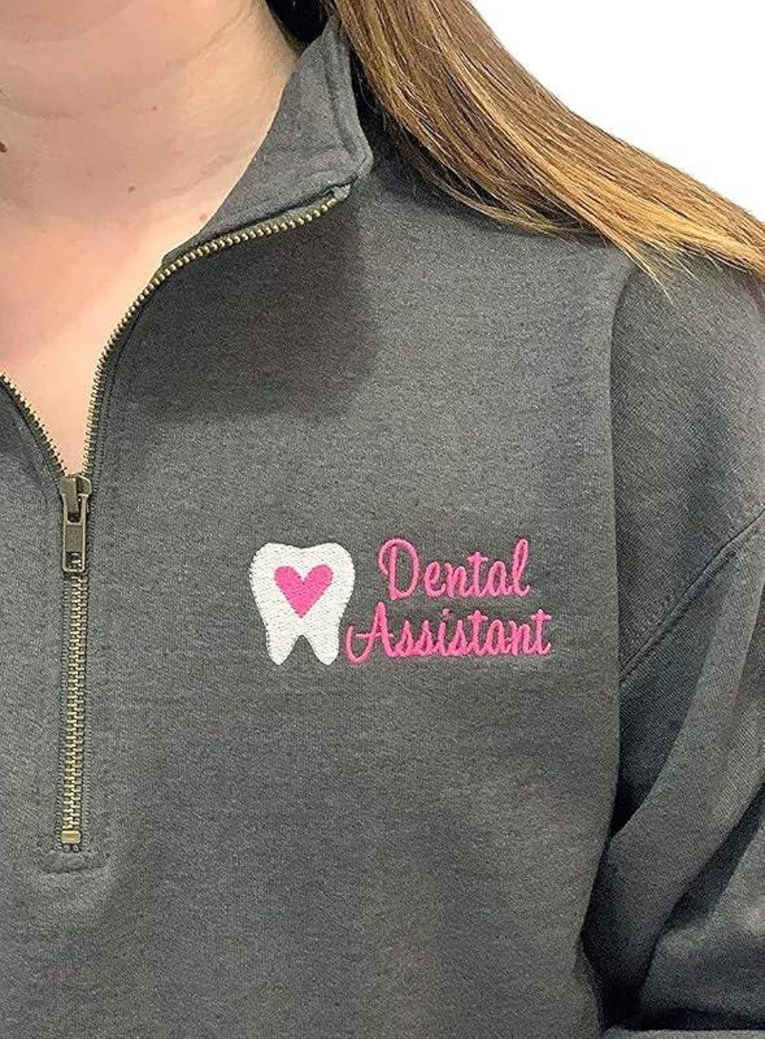 Custom Embroidered Quarter Zip, Custom Embroidery Text Logo Sweatshirt ...