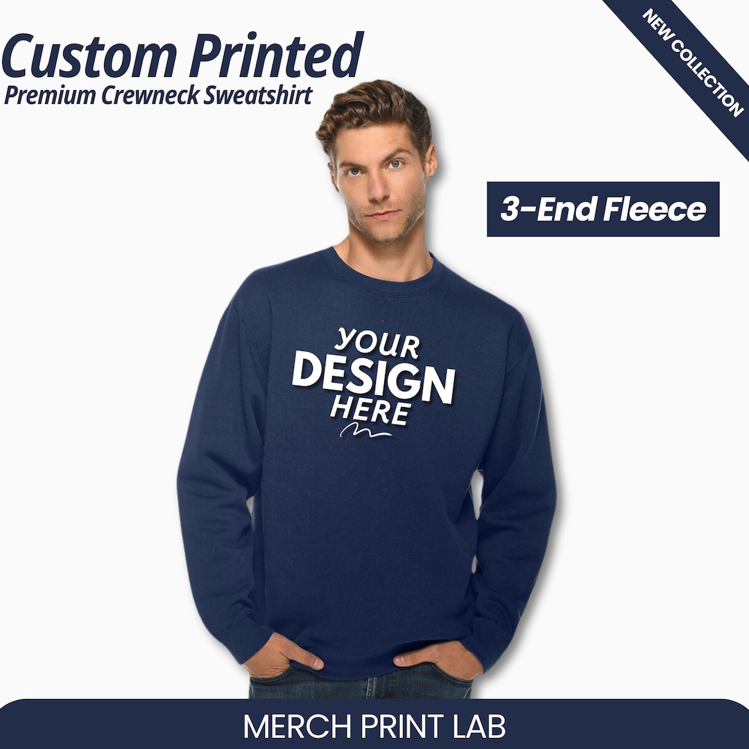 Custom Pocket & Backside Logo Sweatshirt, Your Business Logo or Brand ...