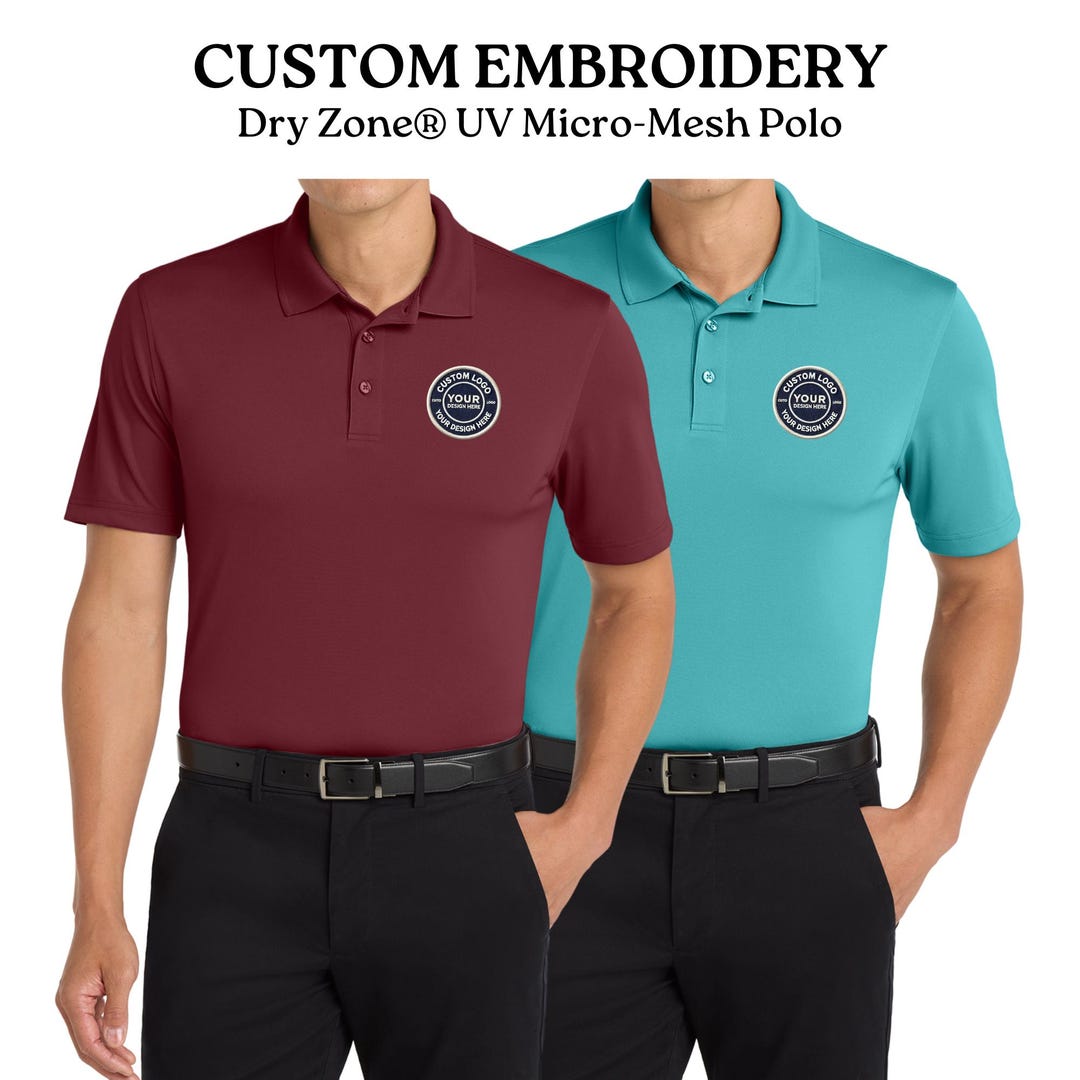 Custom Embroidered Micro-mesh Polo Shirt: UV Protective Workwear - Etsy