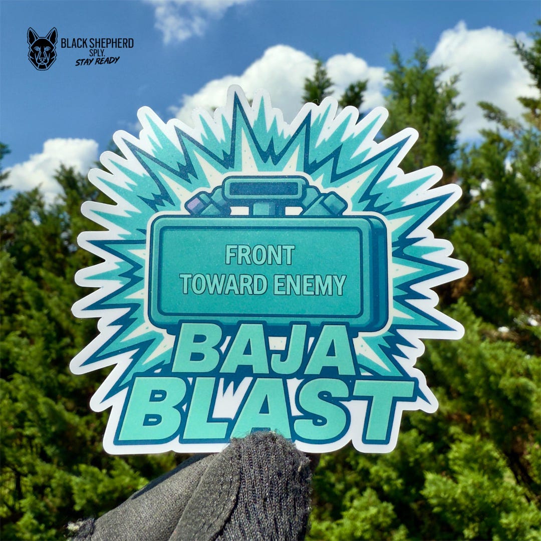 Baja Blast Claymore Sticker - 4 Inch Mountain Dew Parody Sticker Decal ...