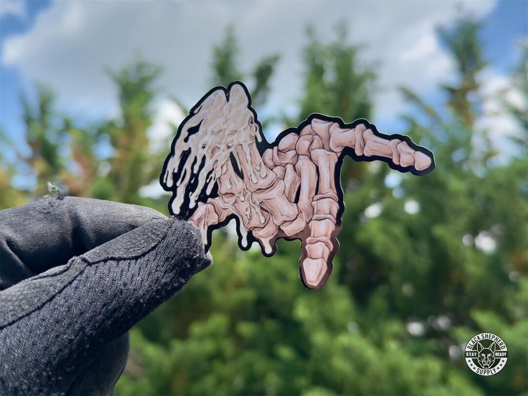 Dripping Skeleton Hand Sticker: Gothic Art Decal, Waterproof - Etsy