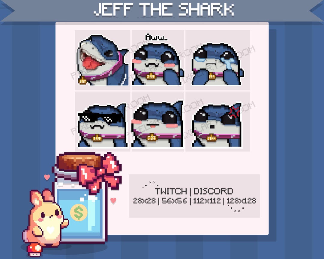 Jeff the Shark Set | Marvel Rivals | Discord or Twitch Emotes (13) - Etsy