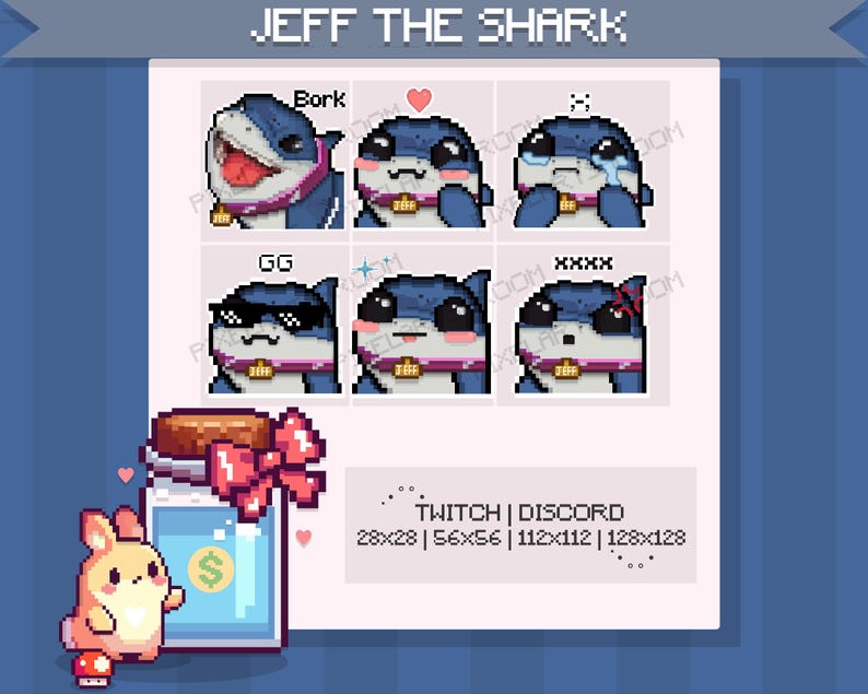 Jeff the Shark Set | Marvel Rivals | Discord or Twitch Emotes (13) - Etsy