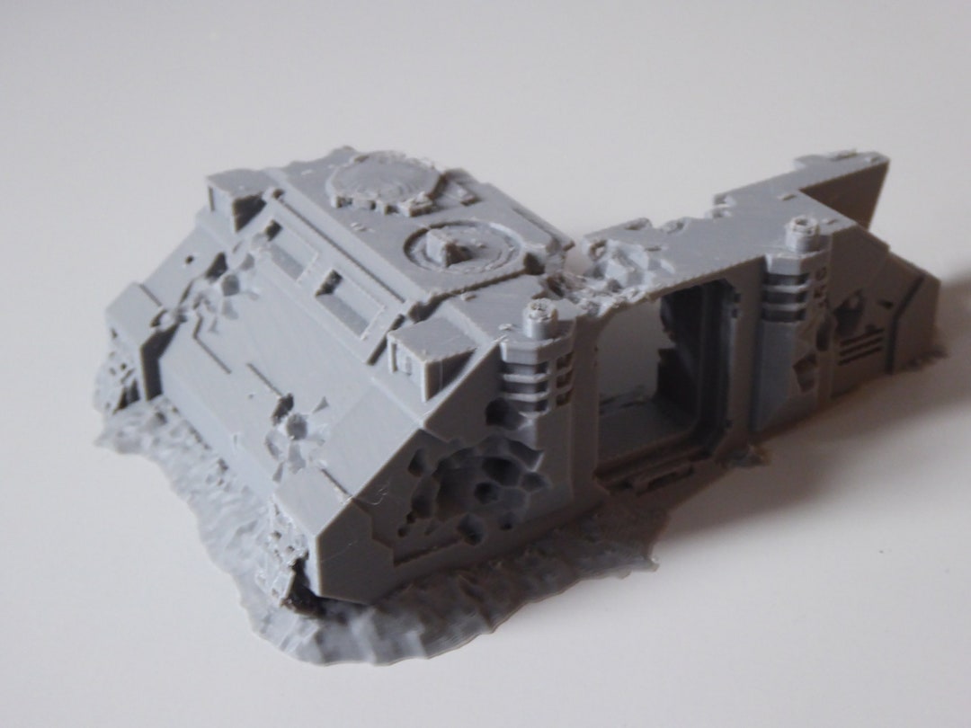 Rhino Wreck Terrain, Destroyed Small Tank Battlefield Scenery Scatter ...