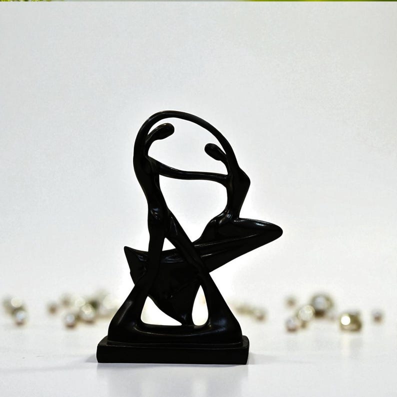 Modern Abstract Couple Sculpture | Romantic Dance Figurine ...