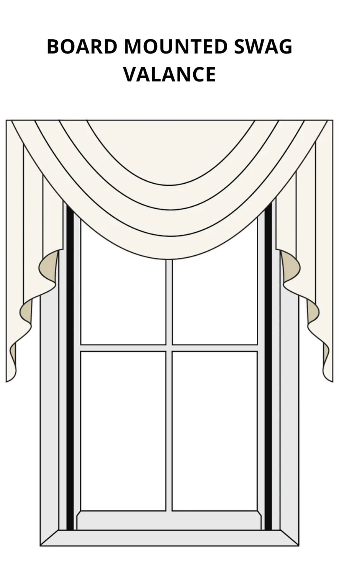 Custom Size Board Mounted Swag Valance I 3000 Fabrics I Window Curtain ...
