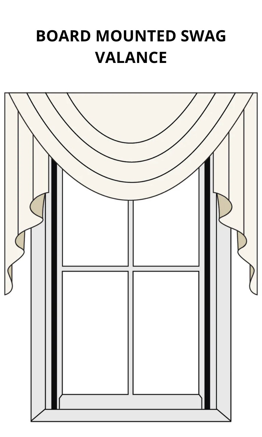Custom Size Board Mounted Swag Valance I 3000 Fabrics I Window Curtain ...