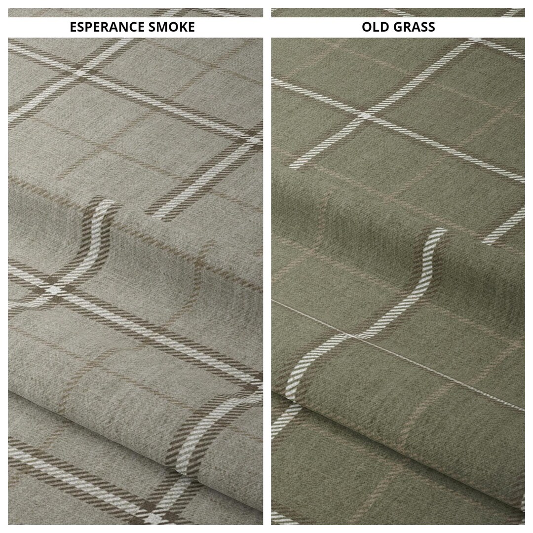 Checked Plaid Fabric Curtains. Custom Window Drapes for Living, Dining ...