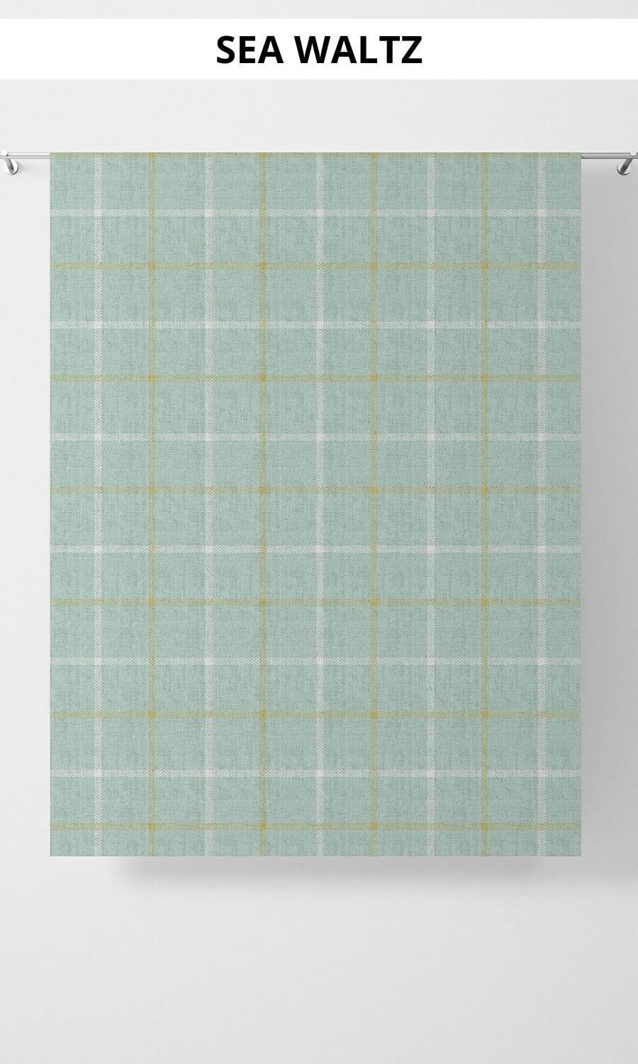 Checked Plaid Fabric Curtains. Custom Window Drapes for Living, Dining ...