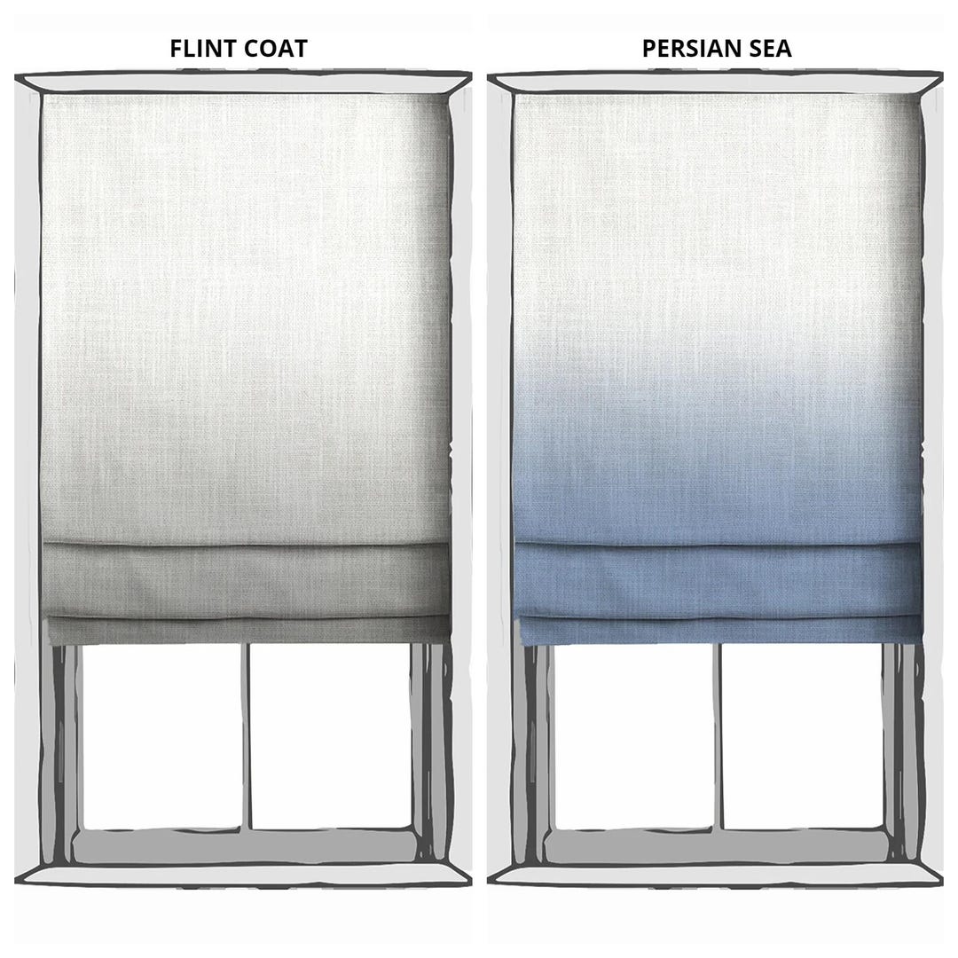 Ombre Roman Shades. Custom Size Window Roman Blinds for Living Room ...