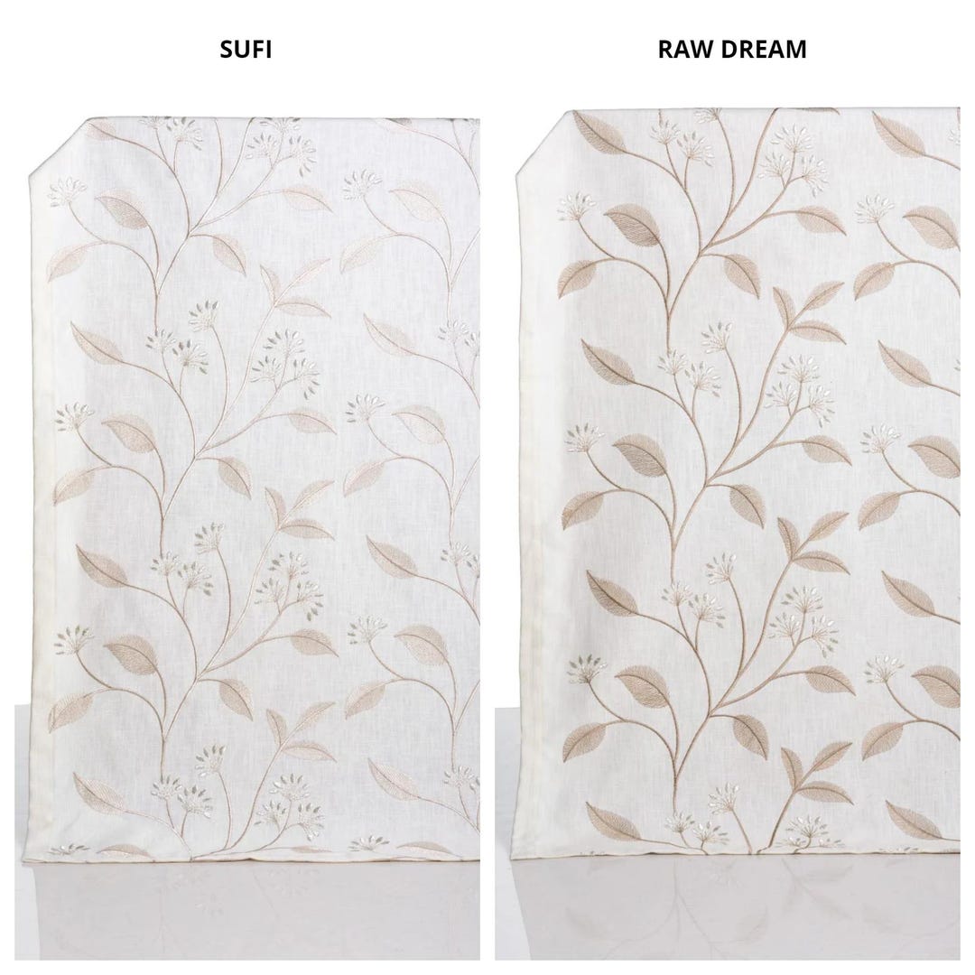 White Embroidered Fabric by the Yard. Multipurpose Use for Home Decor ...