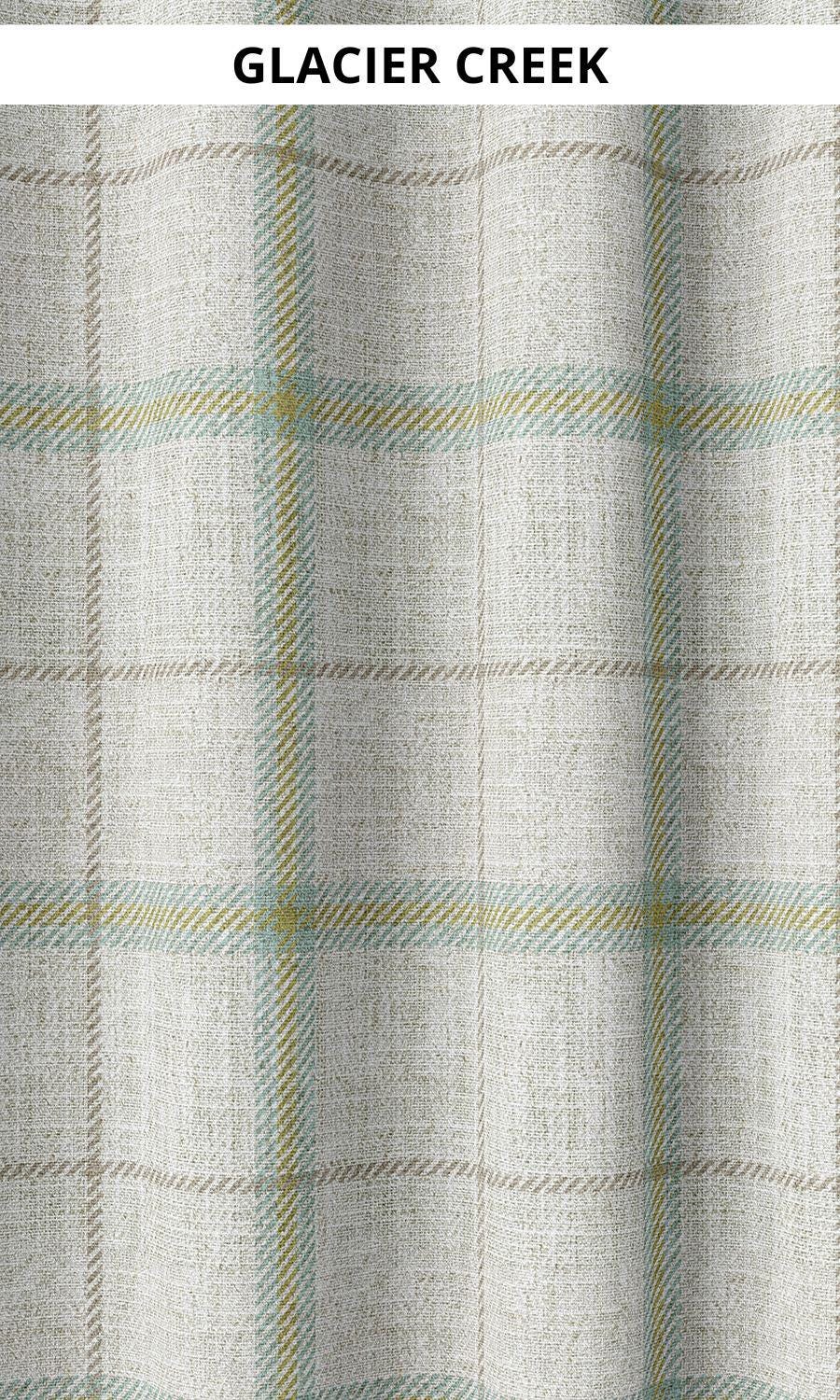 Checked Plaid Fabric Curtains. Custom Window Drapes for Dining, Kitchen ...