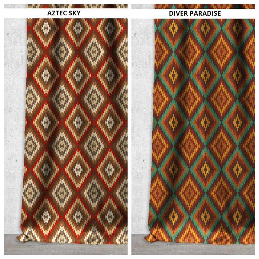 2 Colors. Diamond Pattern Curtains. Custom Size, Length, Width Window ...