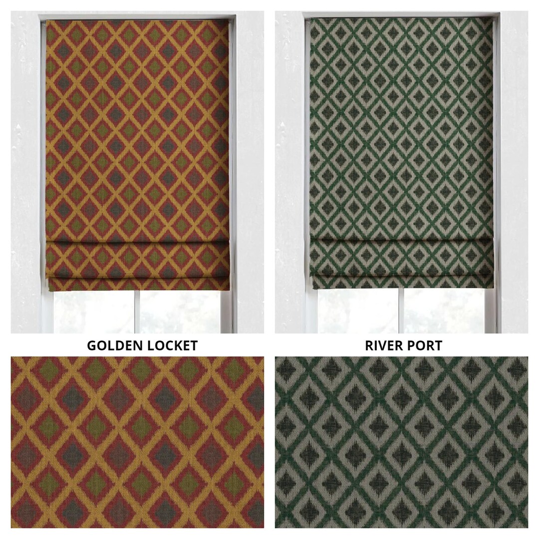 Ikat Print Roman Shades. Custom Window Blinds for Living, Bedroom ...