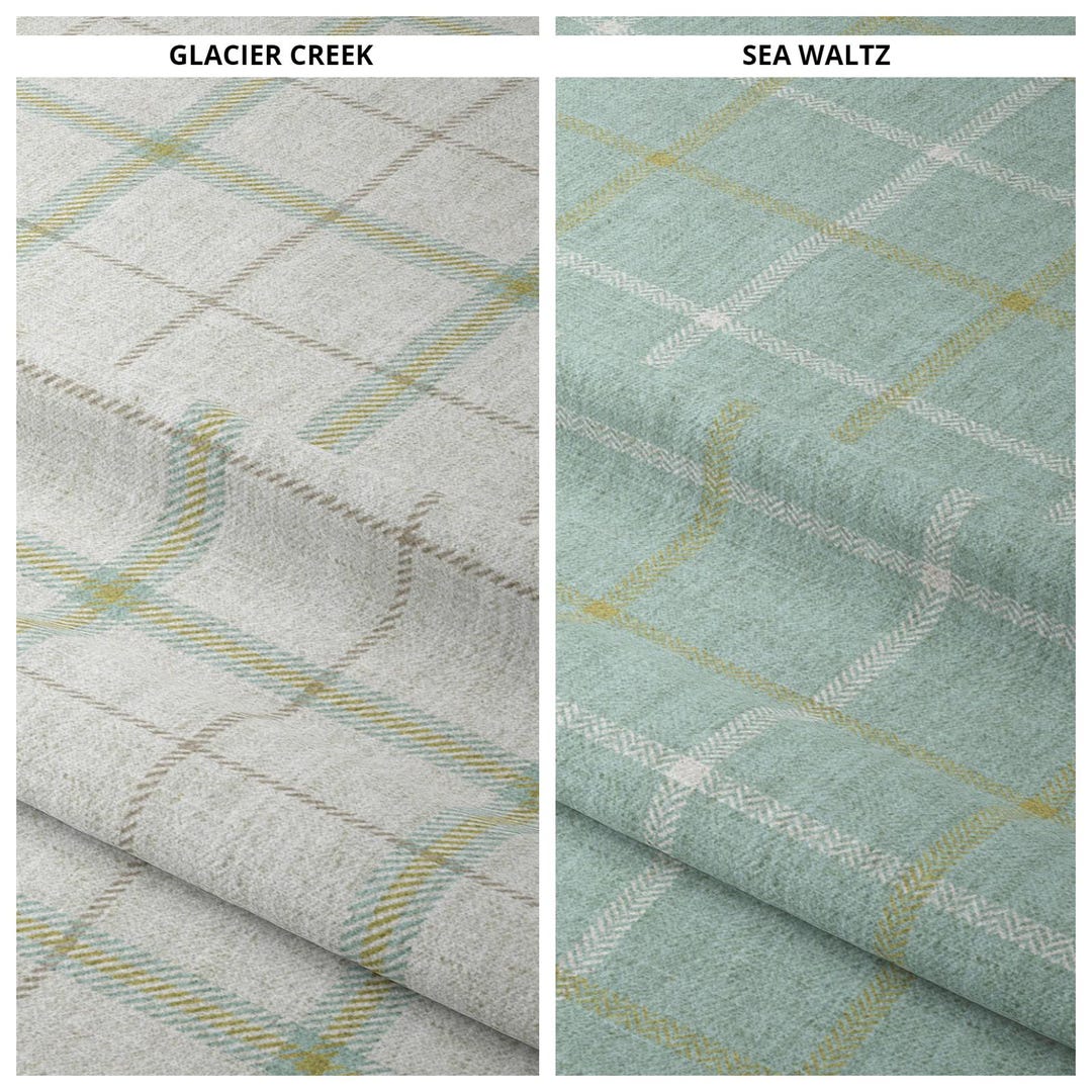 Checked Plaid Fabric Curtains. Custom Window Drapes for Dining, Kitchen ...