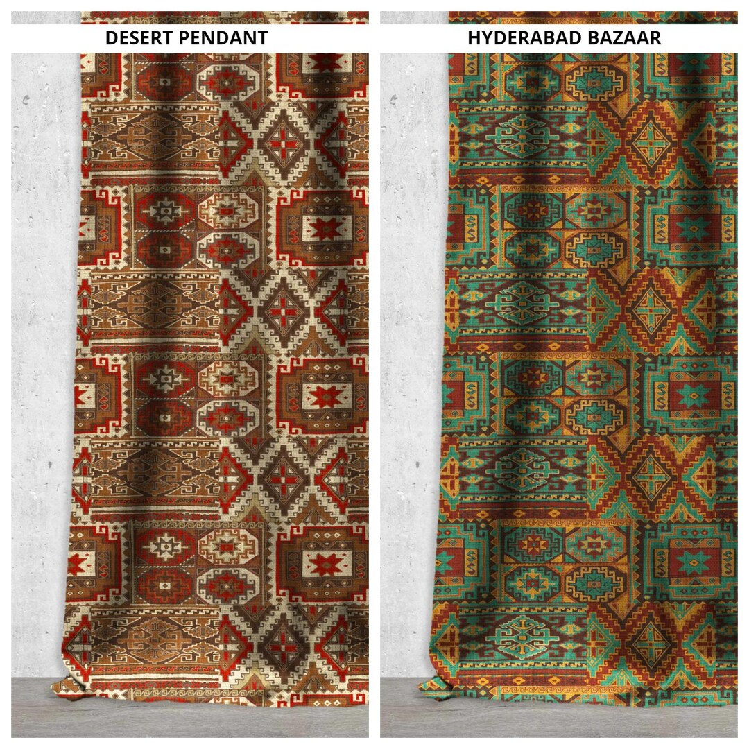 Kilim Print Fabric by the Yard. Multipurpose Usage for Window ...