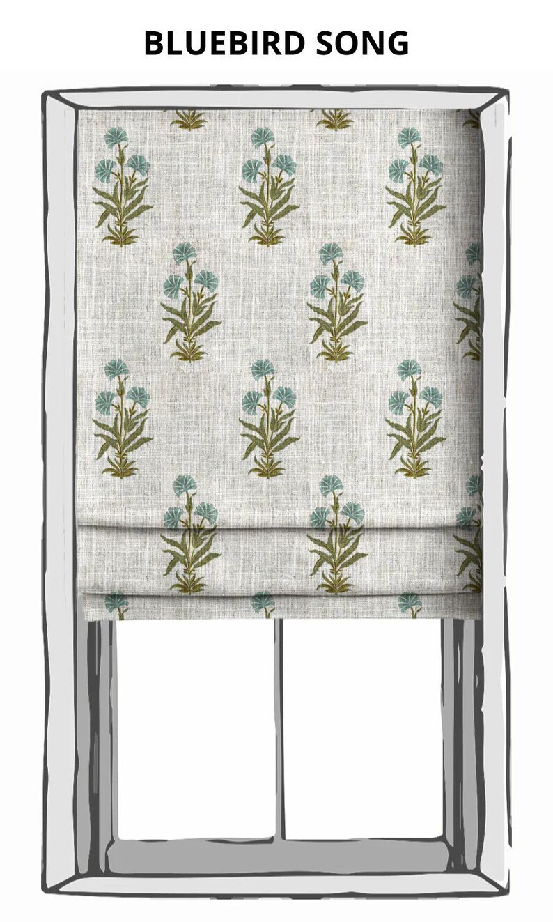 Floral Roman Shades, 3 Fold Styles, Blackout Option. Custom Window ...