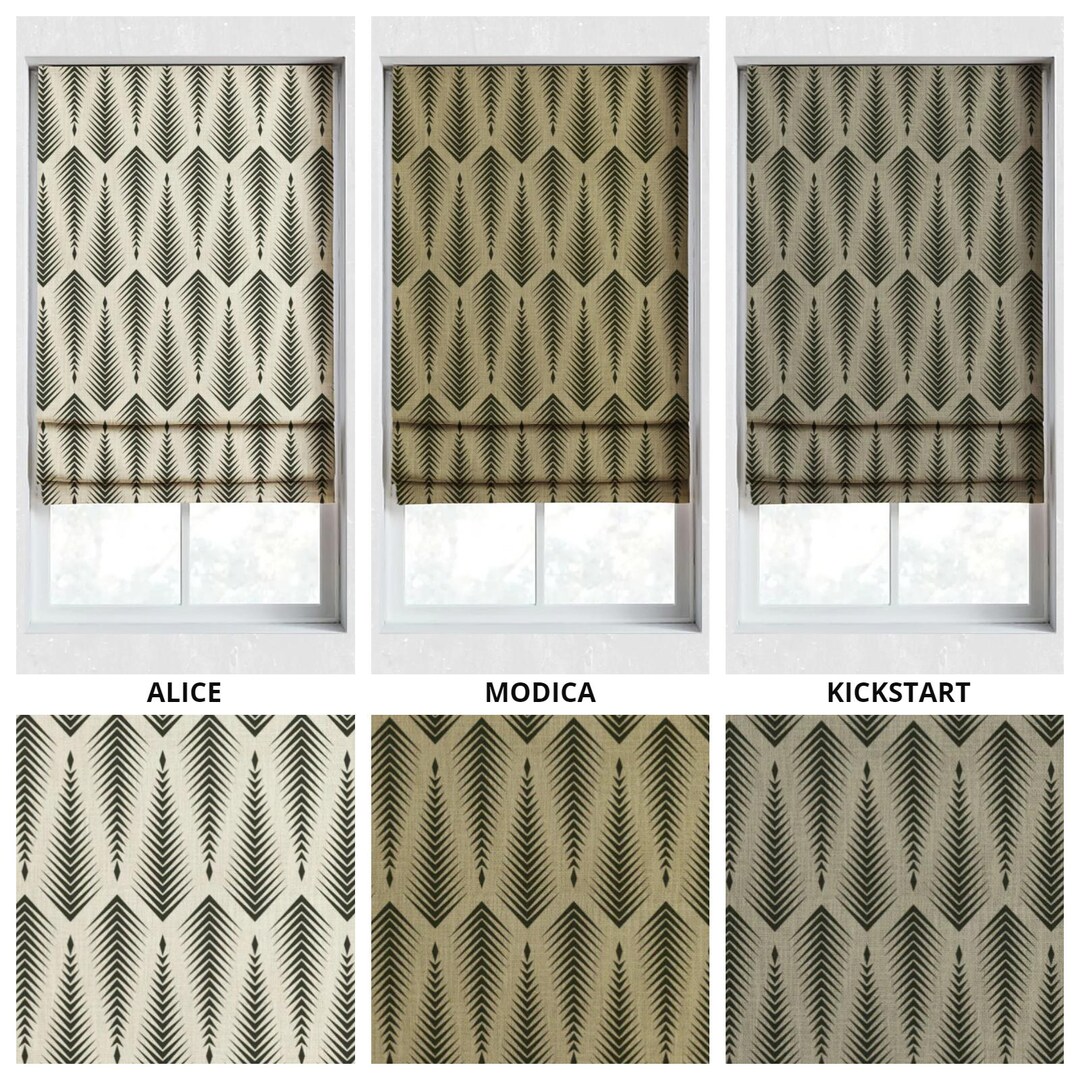Roman Shades. Modern Patterns. Custom Window Blinds for Living Room ...