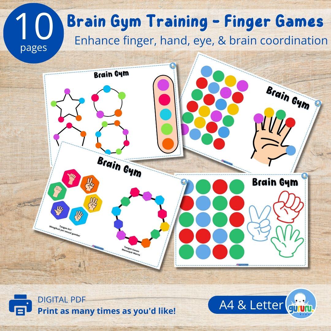 Brain Gym Printable Brain Games Training, Cognitives Fitness, Fine ...