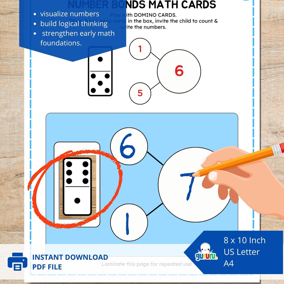 Number Bonds to 10 Math Game: Part-part-whole Board & Dominoes (PDF ...