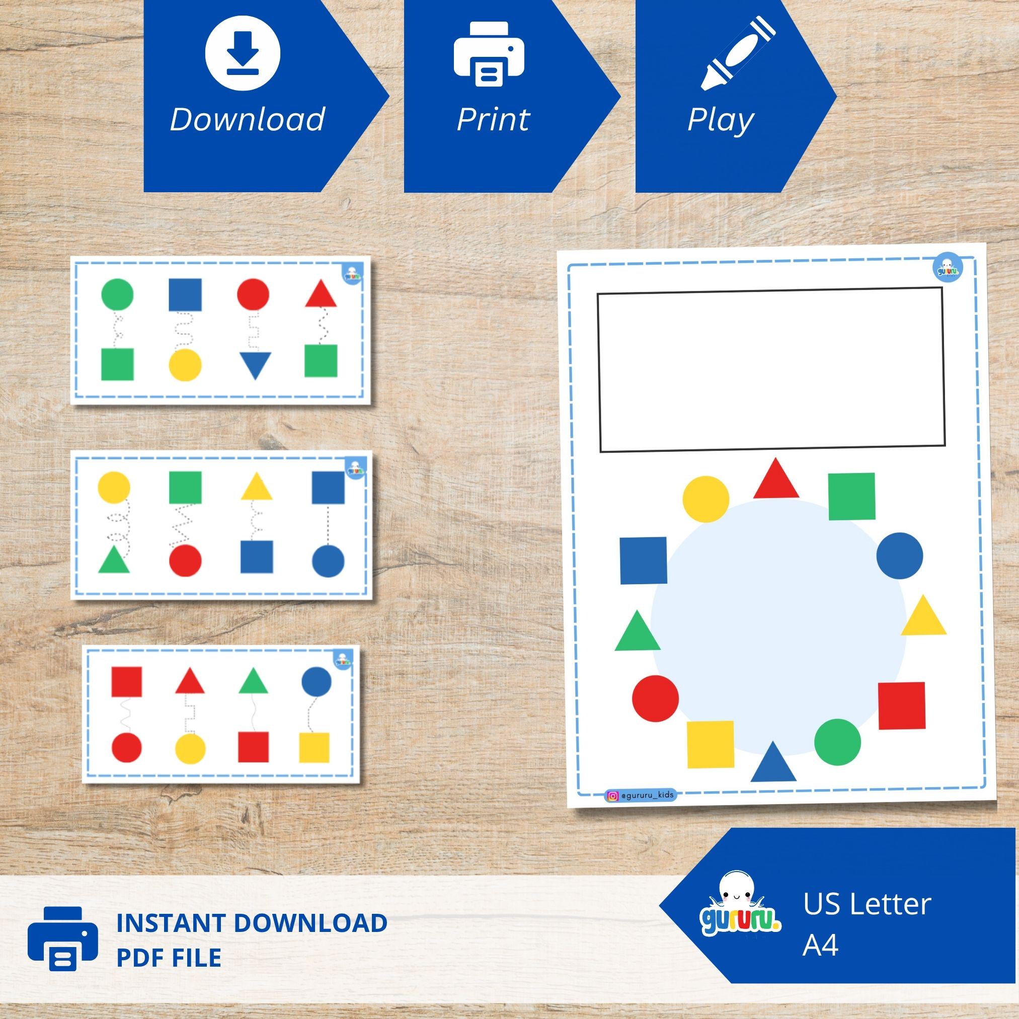 Brain Gym Matching Game: Fine Motor Skills Activity (PDF Download A4/US ...