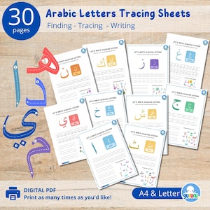 Arabic Letters Tracing Sheets | Printable Hijaiyah Worksheets for Pre-k ...
