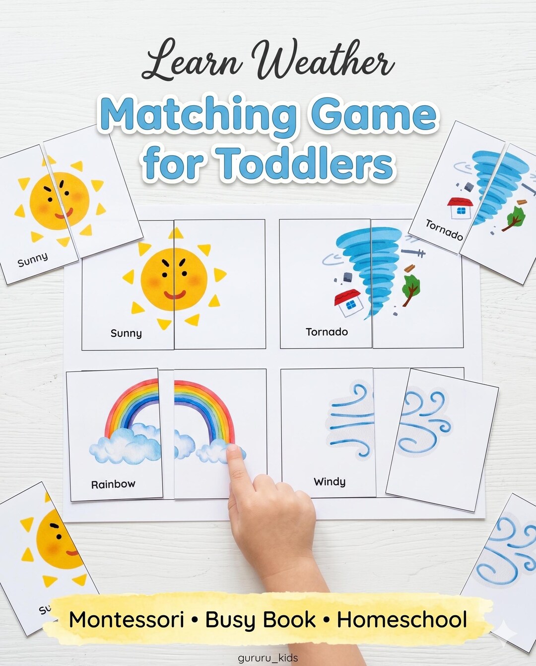 Weather Matching Game for Toddlers | Montessori Busy Book Printable ...