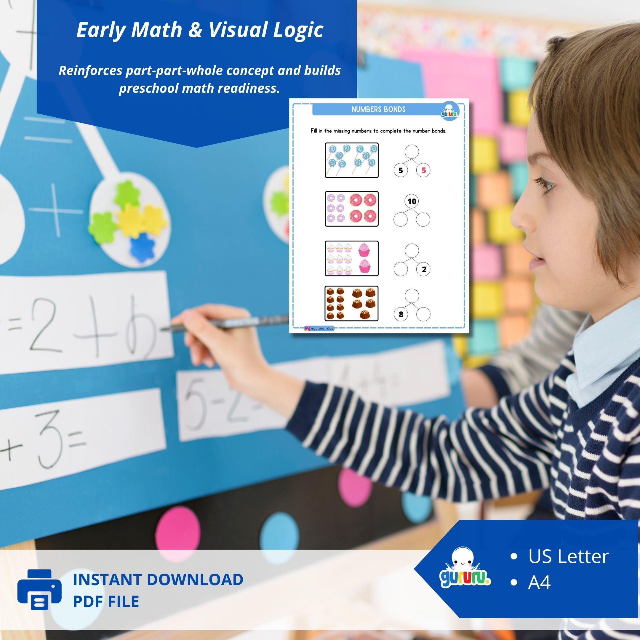 Number Bond Worksheet: Singapore Math, Part-part-whole (PDF) - Etsy