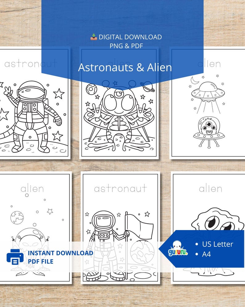 27 Space Coloring Pages PDF & PNG, Tracing Outer Space Activities for ...