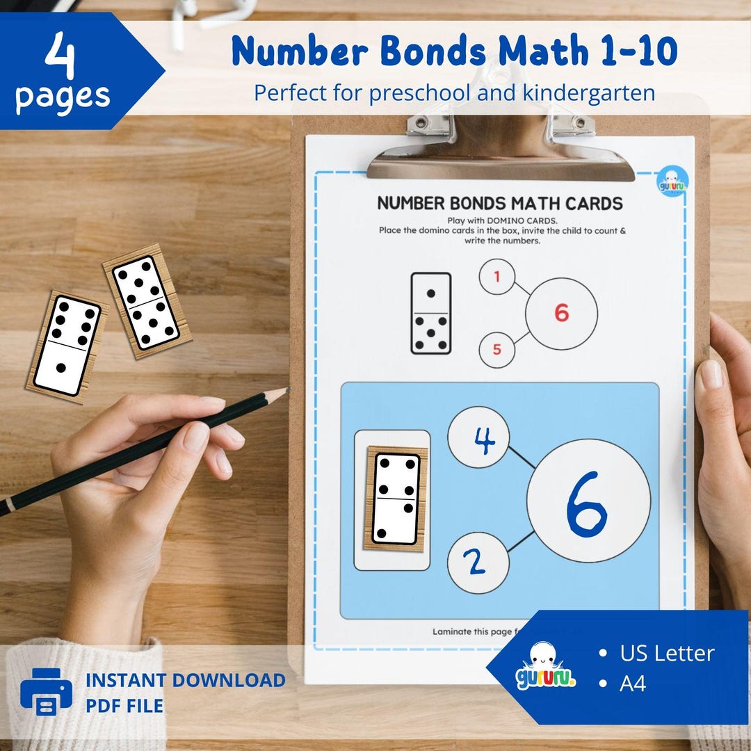 Number Bonds to 10 Math Game: Part-part-whole Board & Dominoes (PDF ...