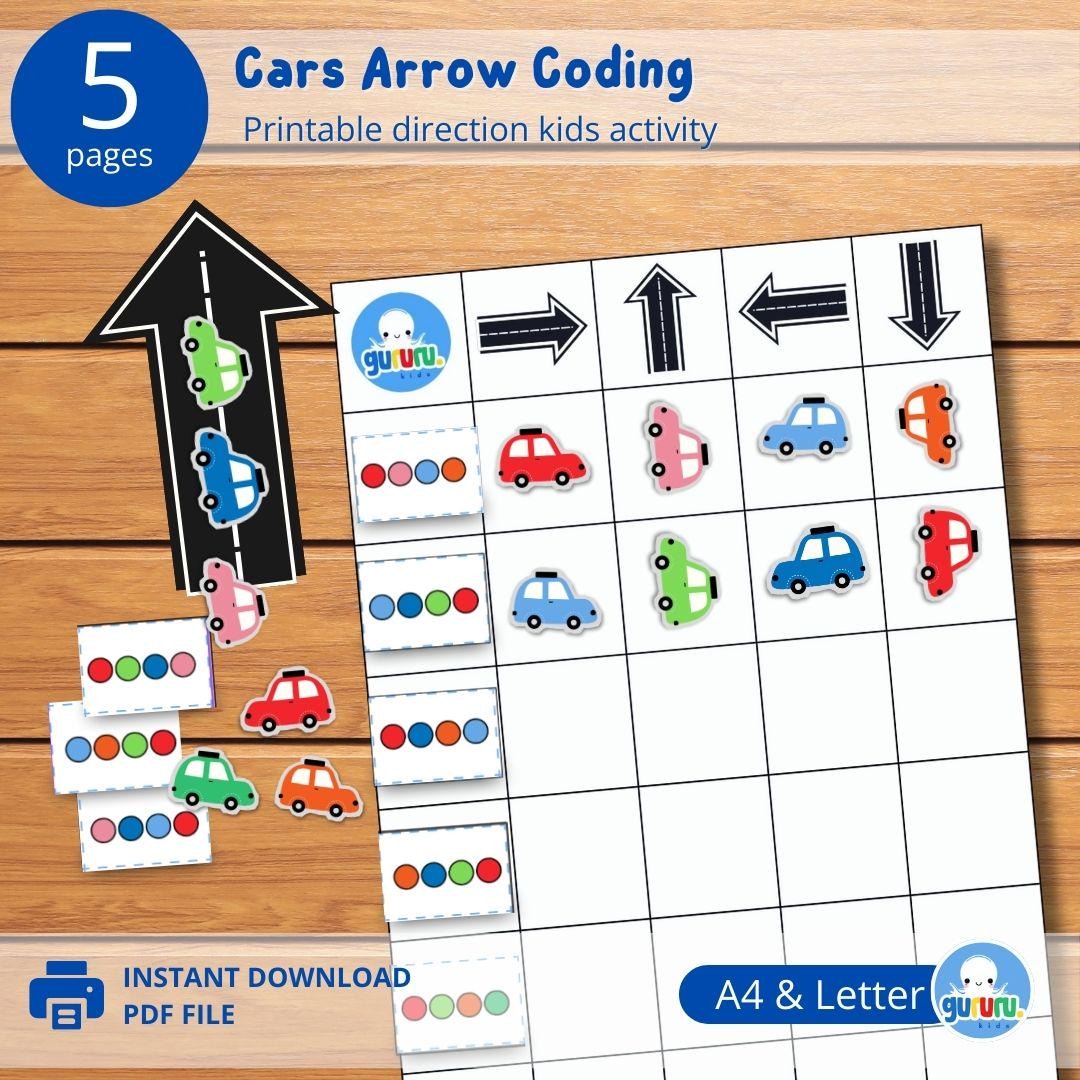 Cars Arrow Coding Activity Printable – Fine Motor Skills Game ...