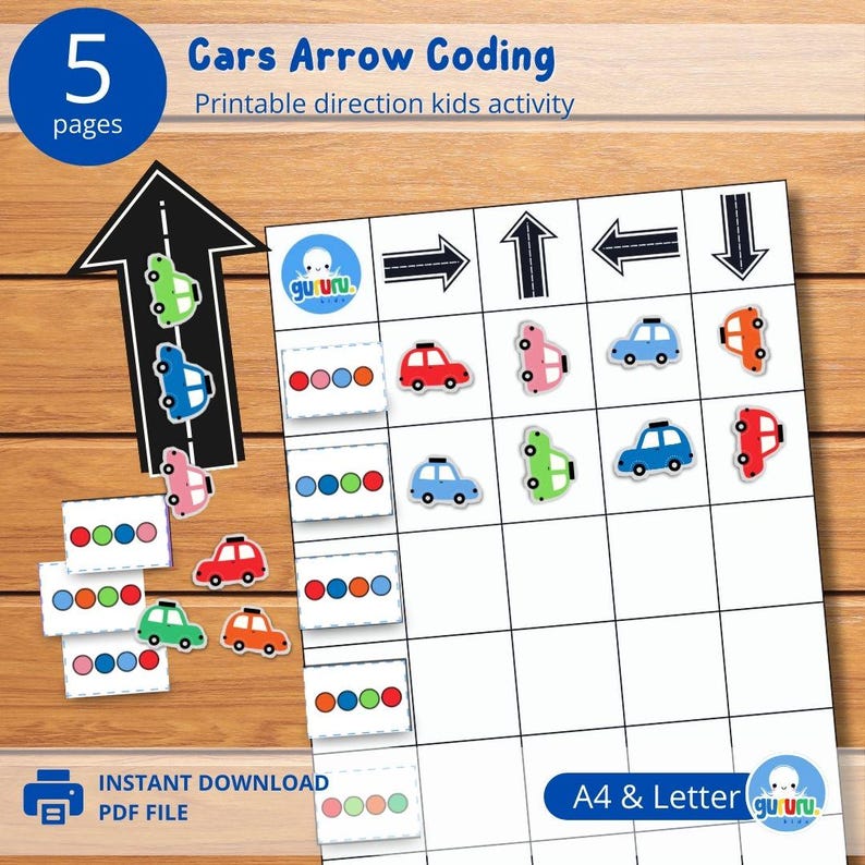 Cars Arrow Coding Activity Printable – Fine Motor Skills Game ...