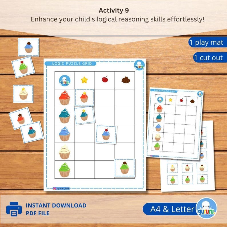 Brain Games Printable Bundle - Color, Shape & Coding Fun, Cognitive ...