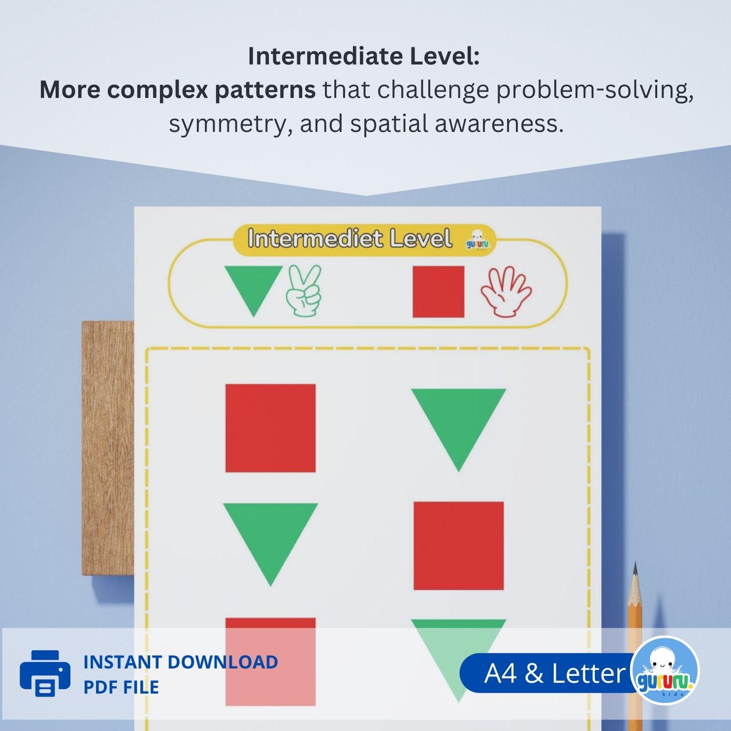 Brain Games Printable Bundle - Color, Shape & Coding Fun, Cognitive ...