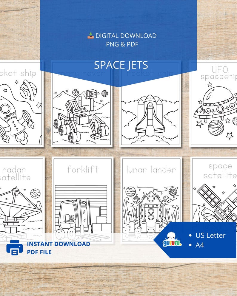 27 Space Coloring Pages PDF & PNG, Tracing Outer Space Activities for ...