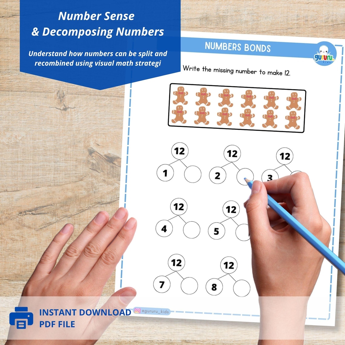 Number Bond Worksheet: Singapore Math, Part-part-whole (PDF) - Etsy