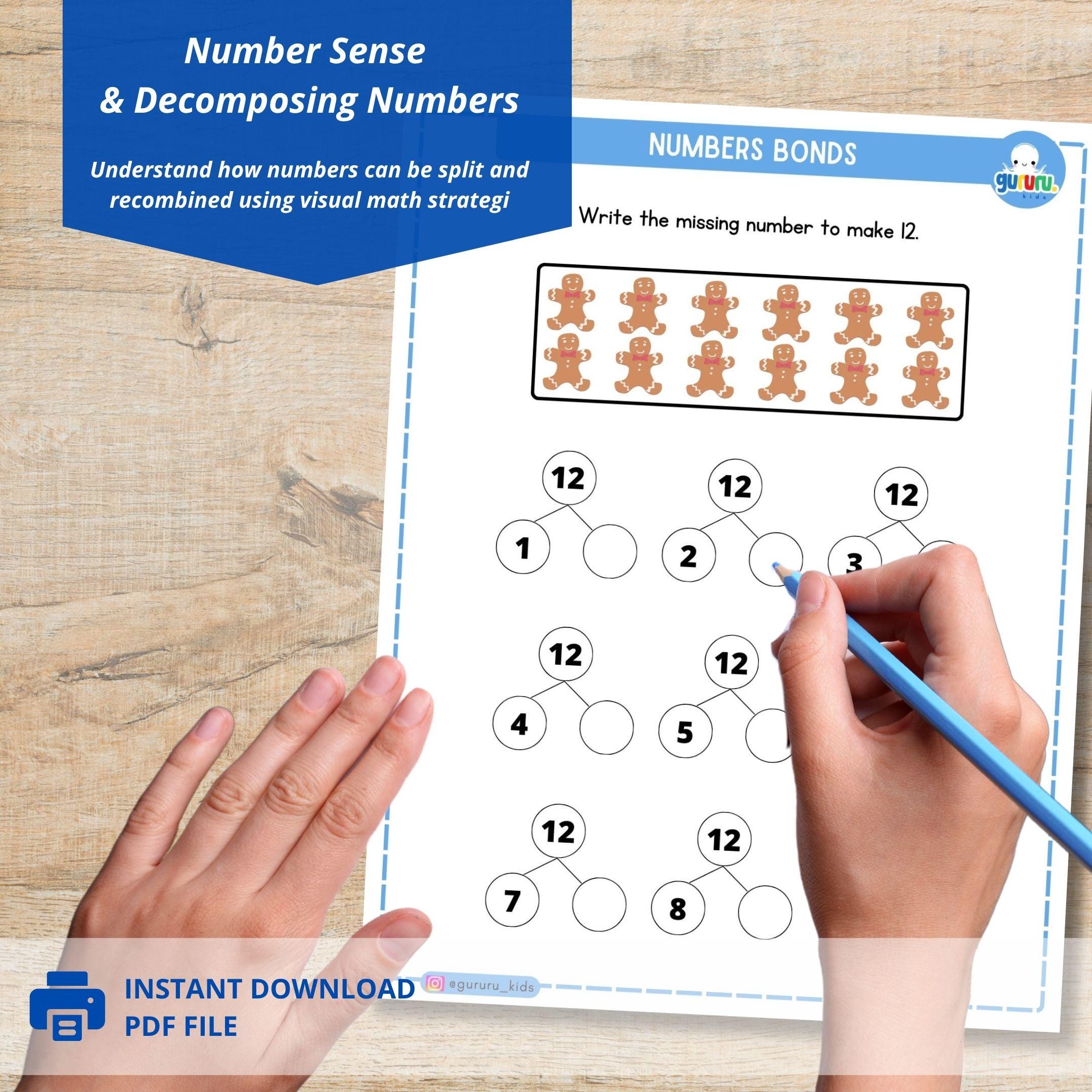 Number Bond Worksheet: Singapore Math, Part-part-whole (PDF) - Etsy