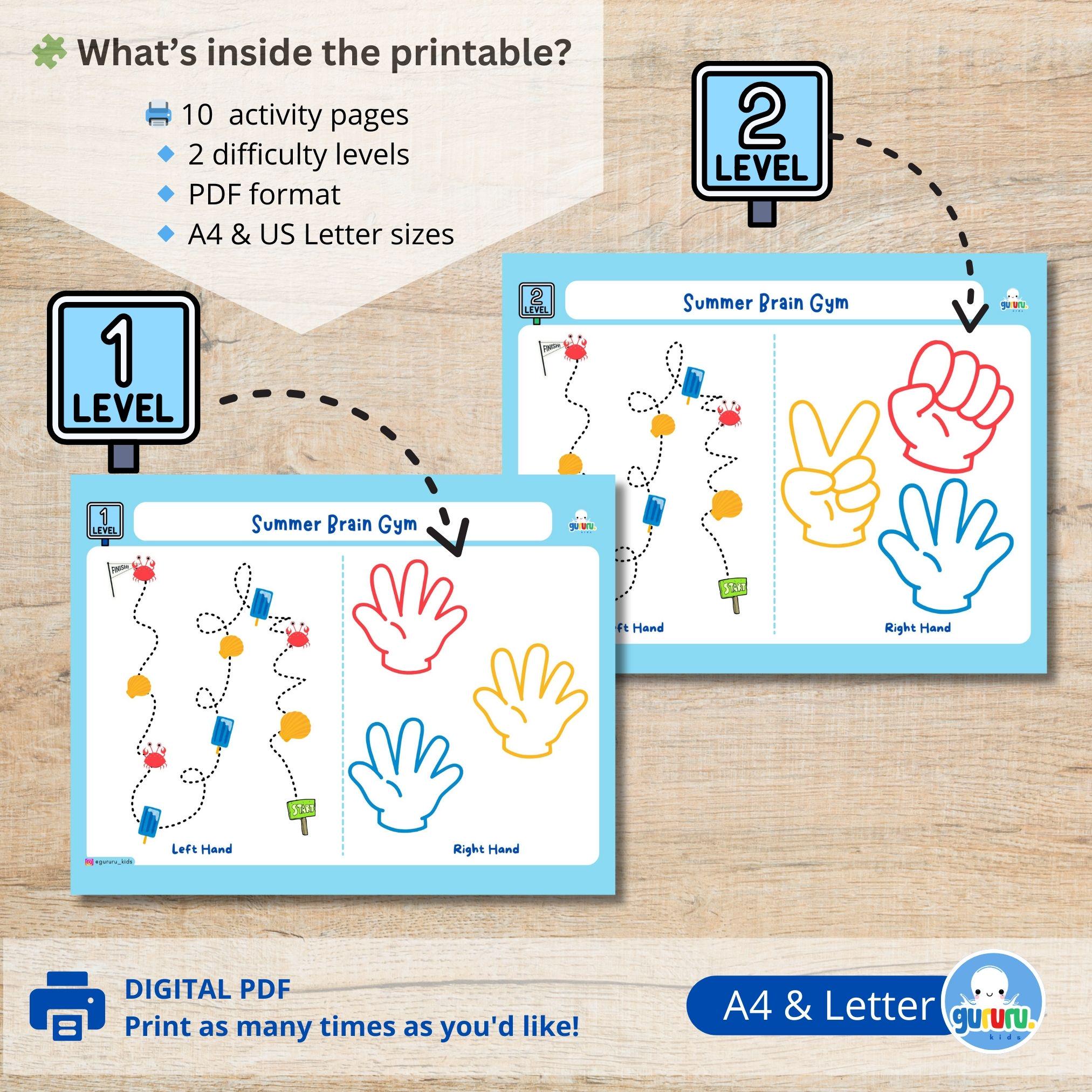 Summer Brain Gym: Fine Motor Skills Activities - Preschool Printable ...