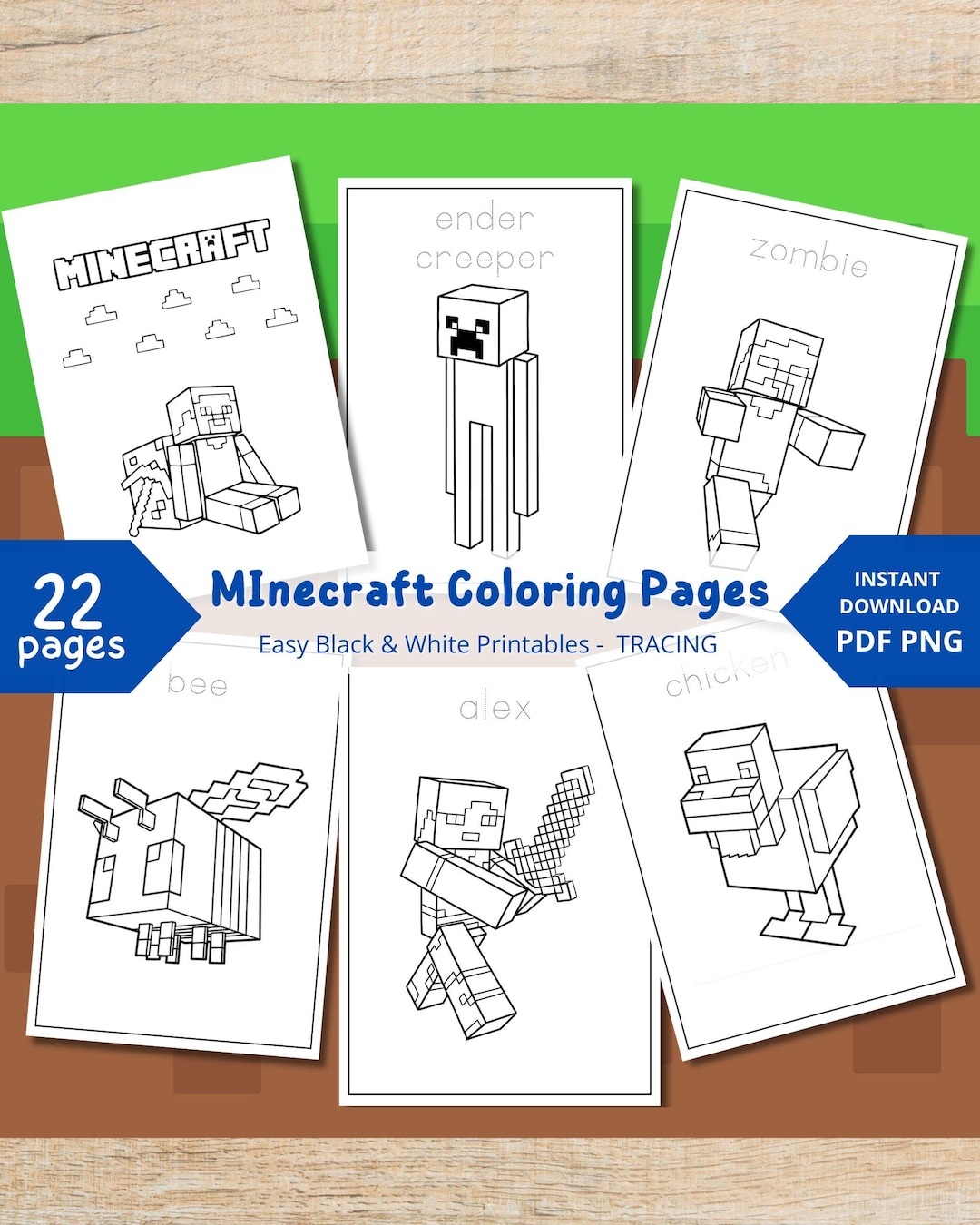 22 Printable Minecraft Coloring Pages – Steve, Creeper, Character ...