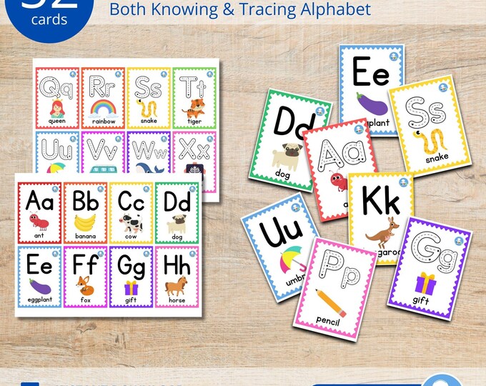 Alphabet Tracing Cards: Preschool ABC Flashcards (A4 PDF) - Etsy Canada