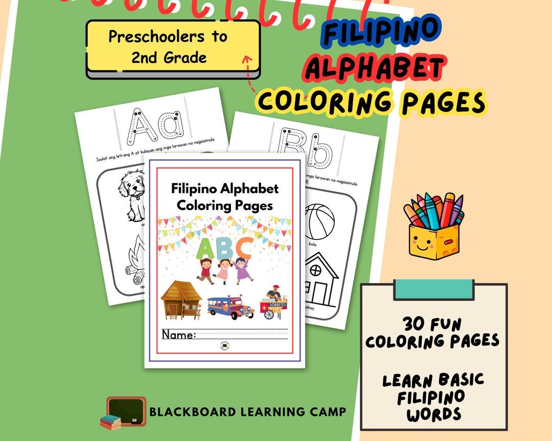 Filipino Alphabet Coloring Worksheets Learn Filipino Words, Coloring ...