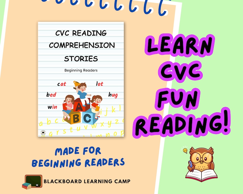 CVC Reading Comprehension Worksheets for Beginning Readers ...