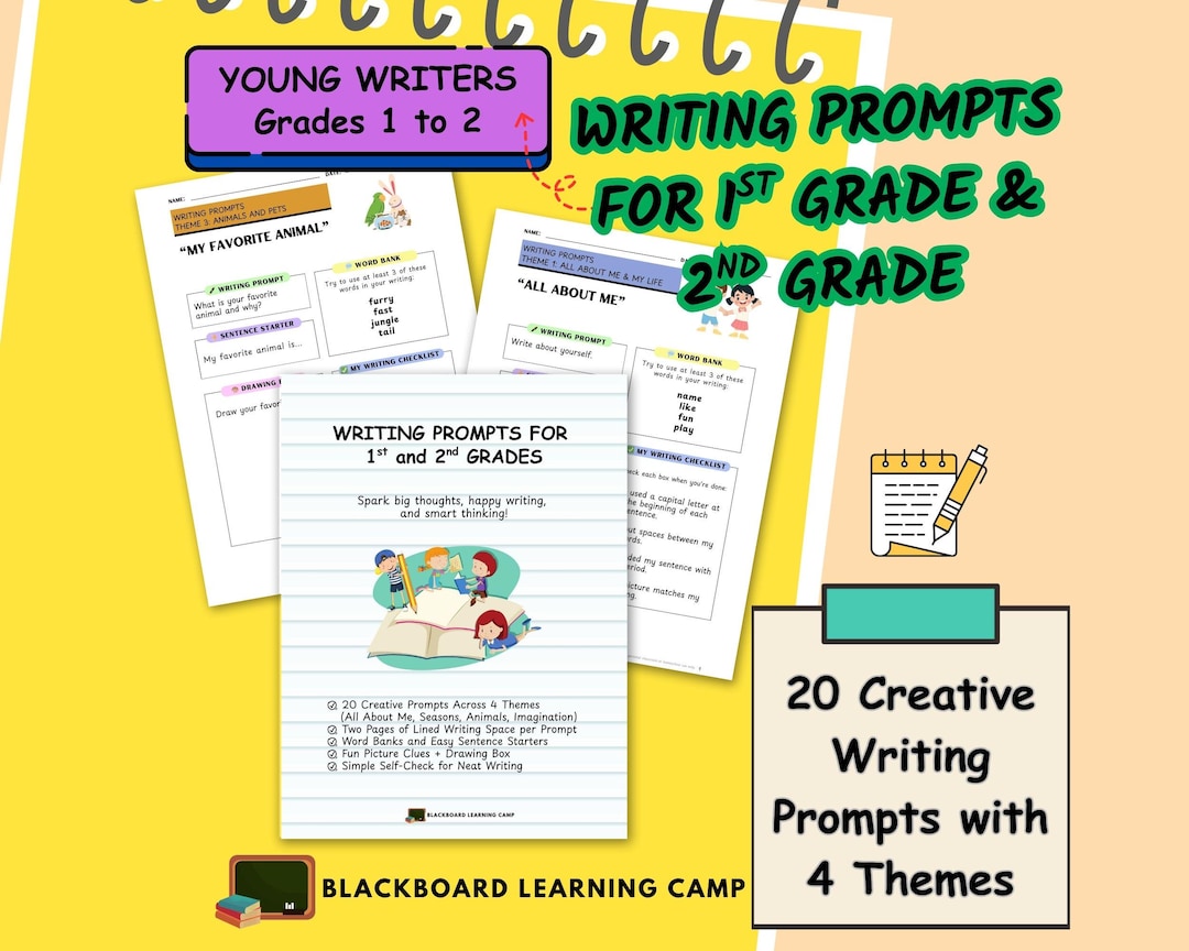 Writing Prompts for Kids | Grades 1-2 Creative Worksheets (digital ...